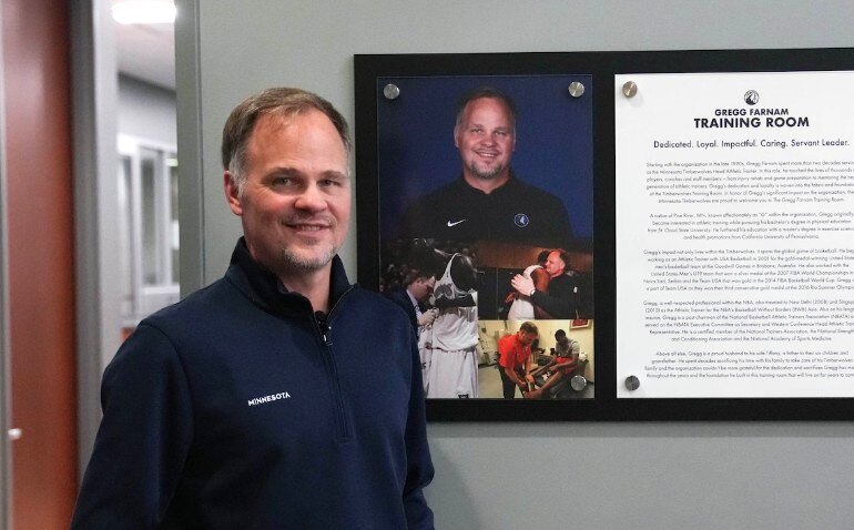 Timberwolves Honor AT Gregg Farnam with Training Room Dedication